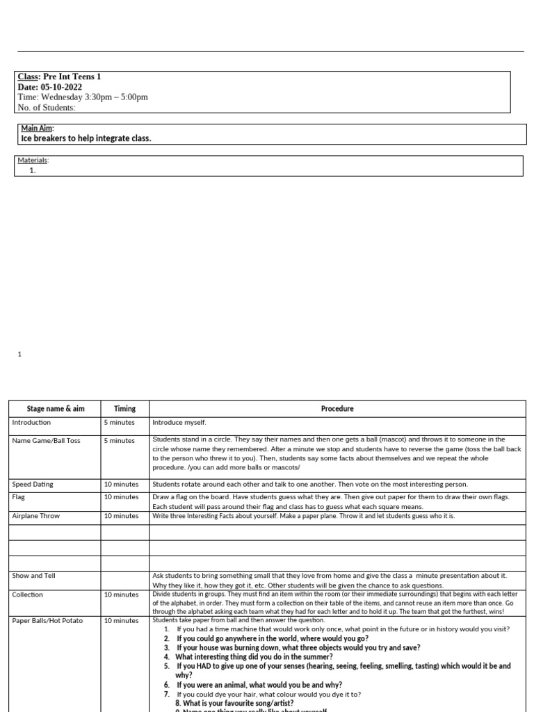 Week 1 Activities 2024 b1 | PDF