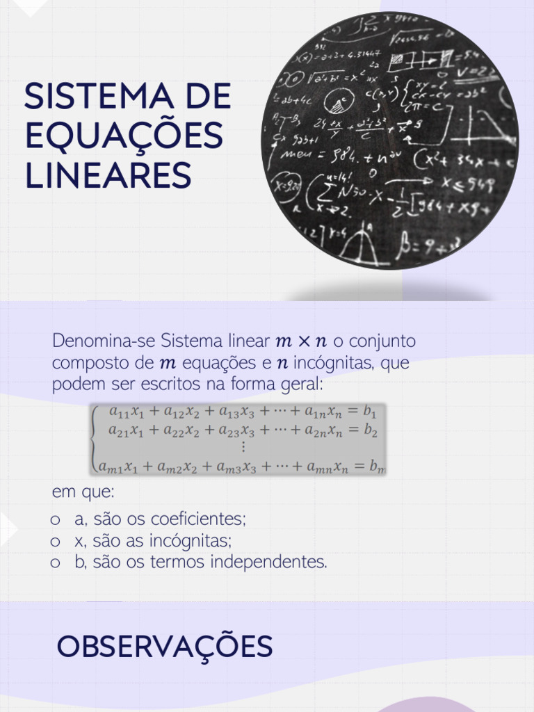 1 - Sistema de Equações Lineares | PDF