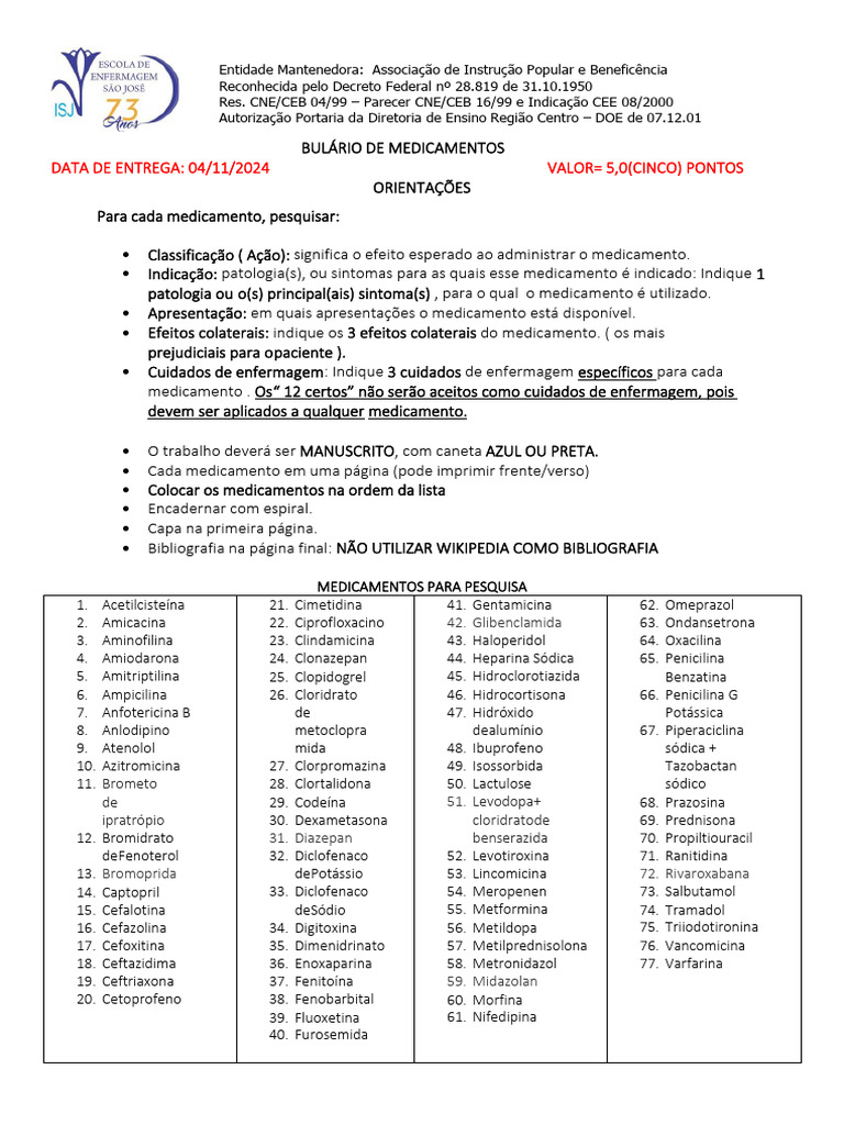 Orientações - Bulario | PDF
