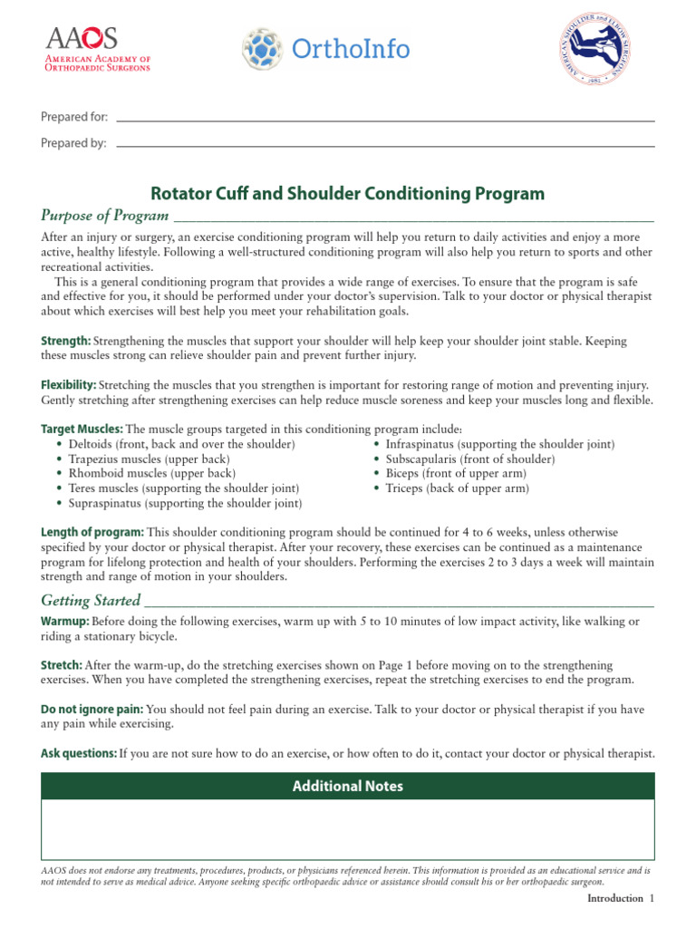 AAOS Shoulder Excer | PDF