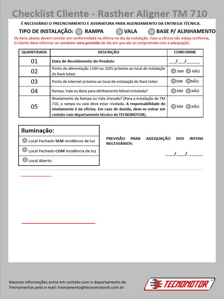 Check List - TM 710 Rev4 | PDF