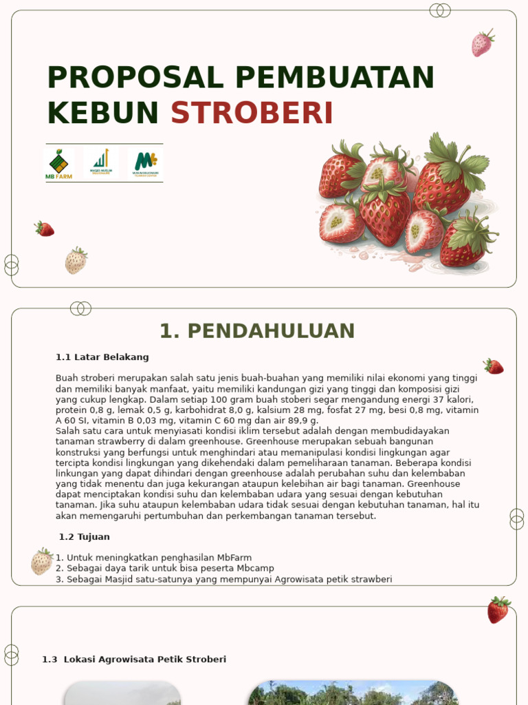 Proposal Pembuatan Kebun Stroberi | PDF
