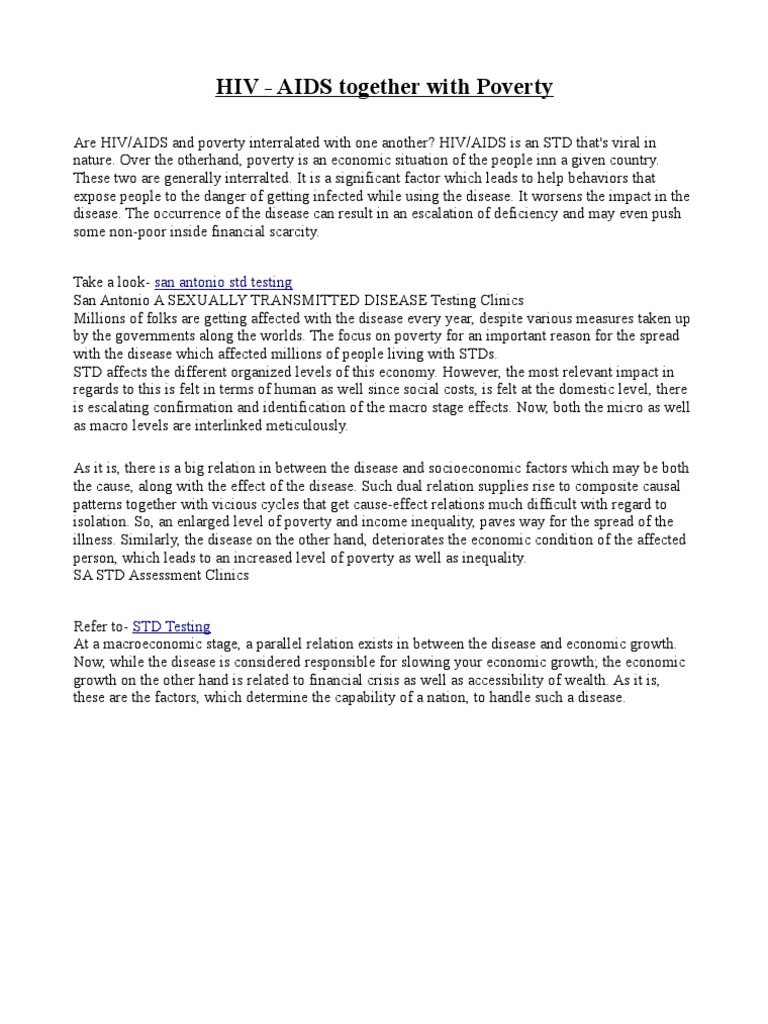 HIV - AIDS Together With Poverty | PDF