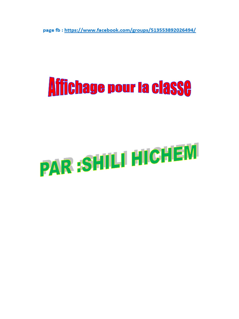 Affichage Pour La Classe by Shili Hichem | PDF