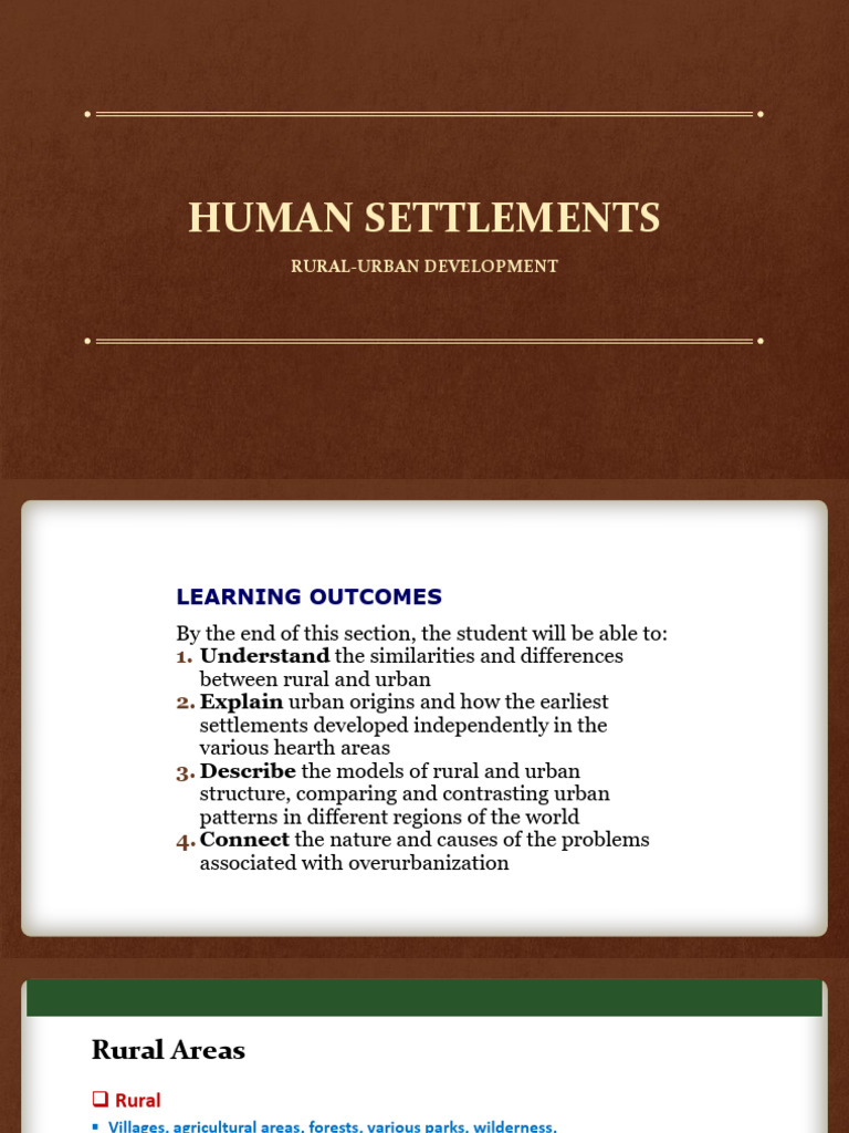 Human Settlements-1 | PDF