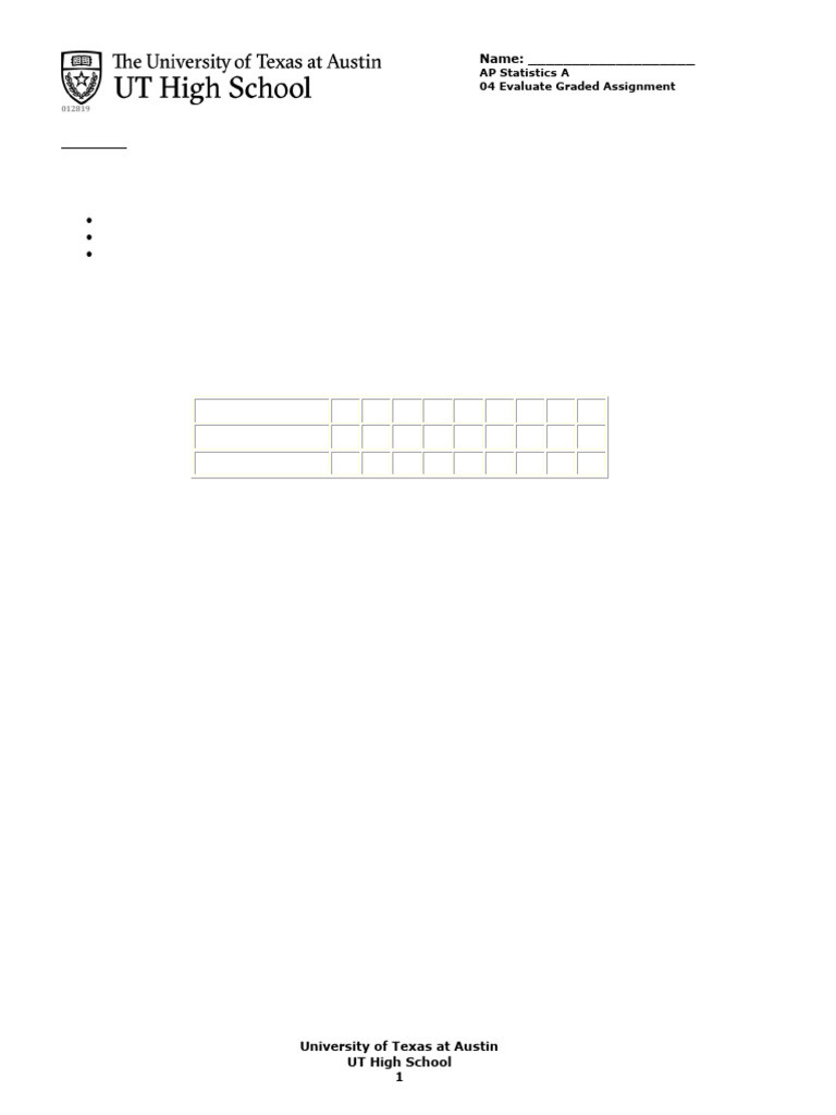 04 Graded Assignment APStats A | PDF