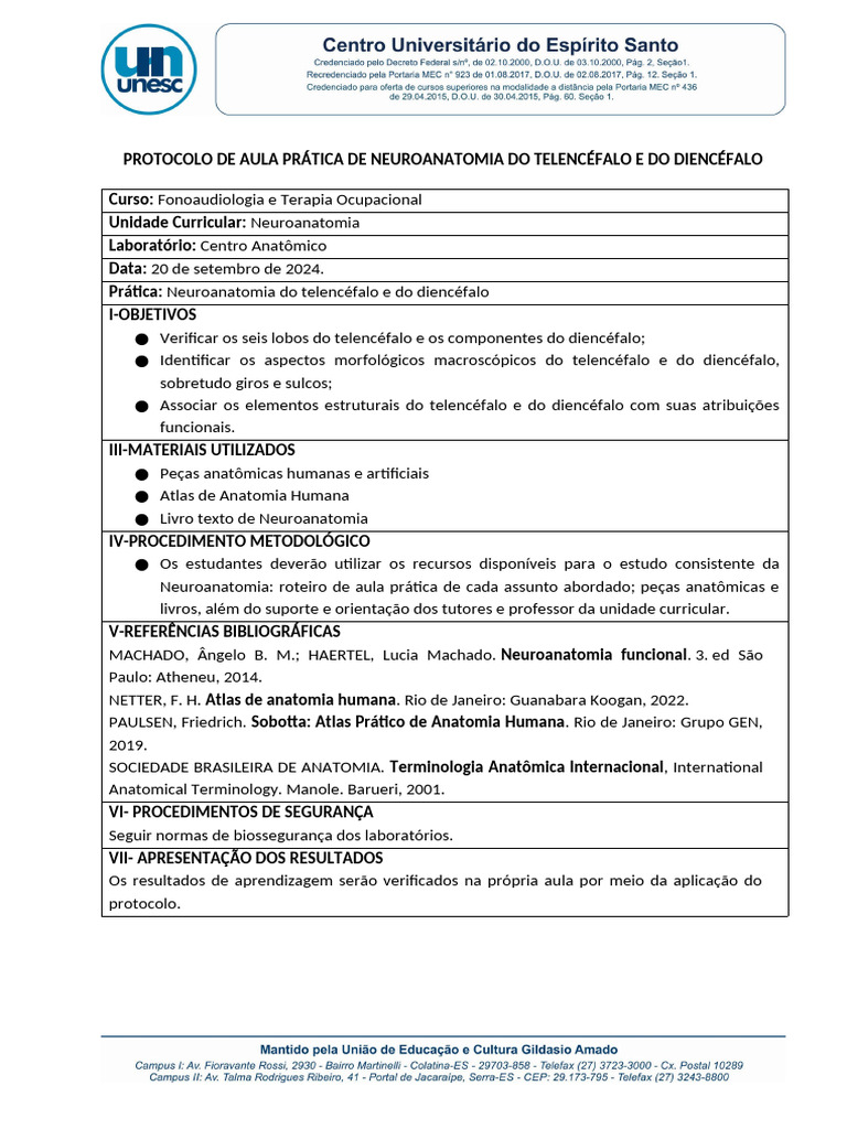 Protocolo de Aula Prática20242 | PDF