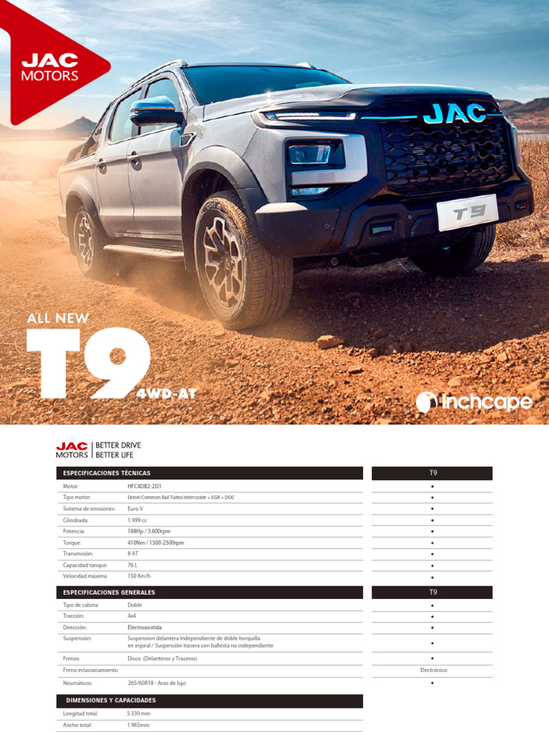 Ficha Tecnica Nuevo Jac t9 | PDF