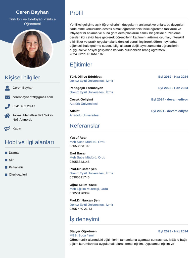 Özgeçmiş Ceren Bayhan | PDF