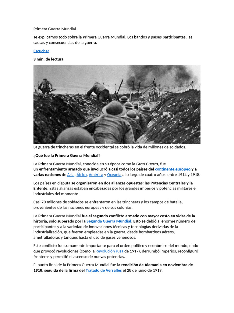 Primera Guerra Mundial | PDF