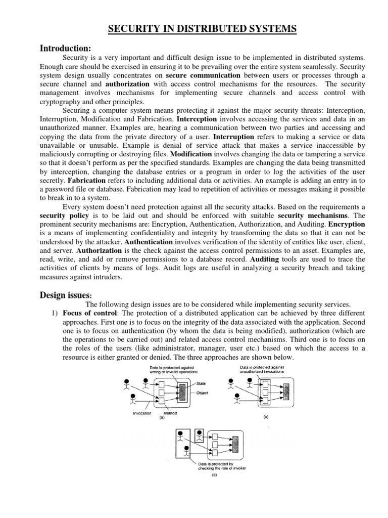 Security in Distributed Systems | PDF | Public Key Cryptography ...
