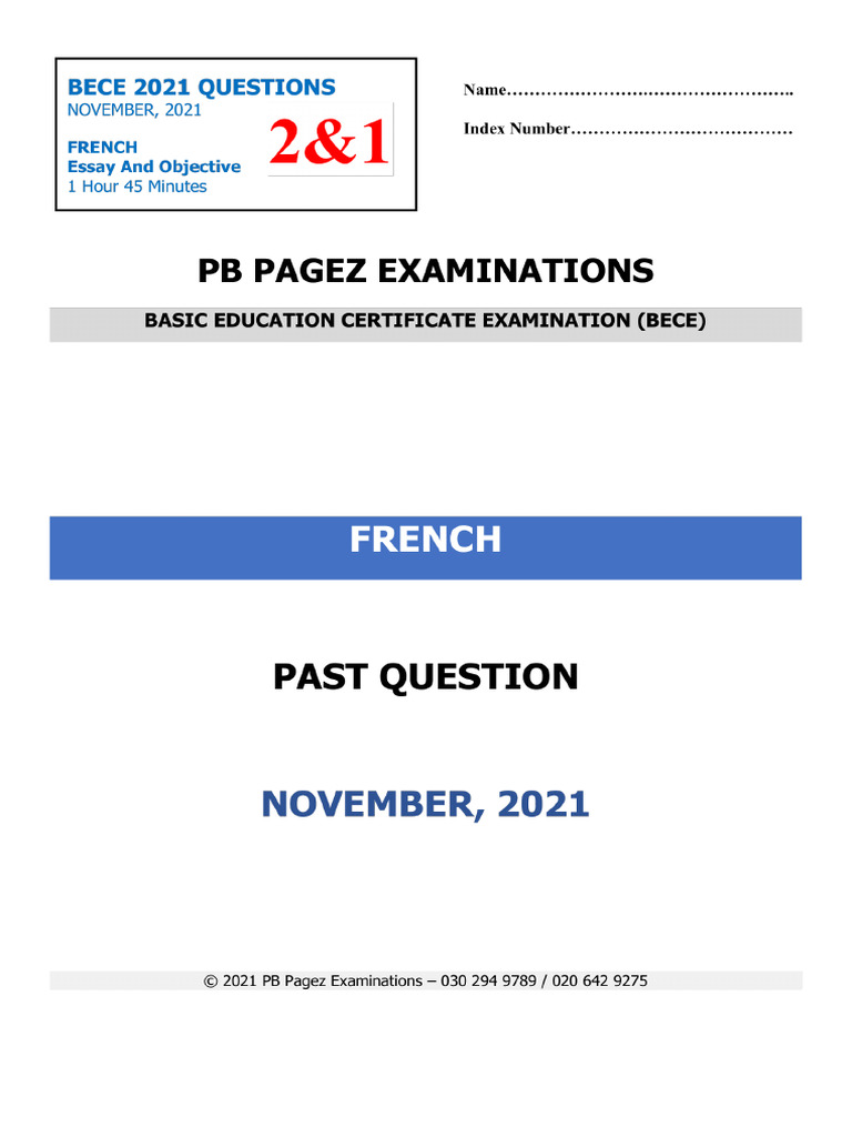 2021 Bece French | PDF