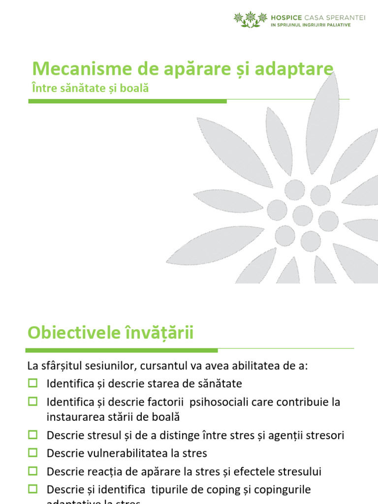 Mecanisme de Aparare Si Adaptare - Intre Sanatate Si Boala | PDF | Self ...