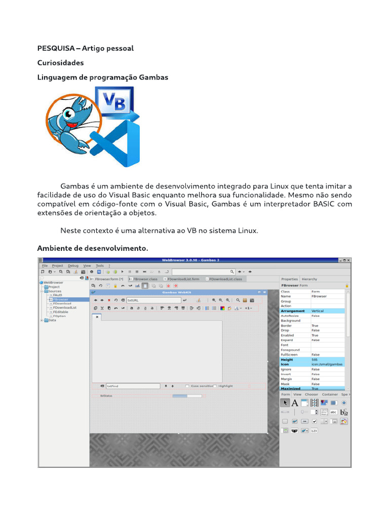 Linguagem Gambas | PDF