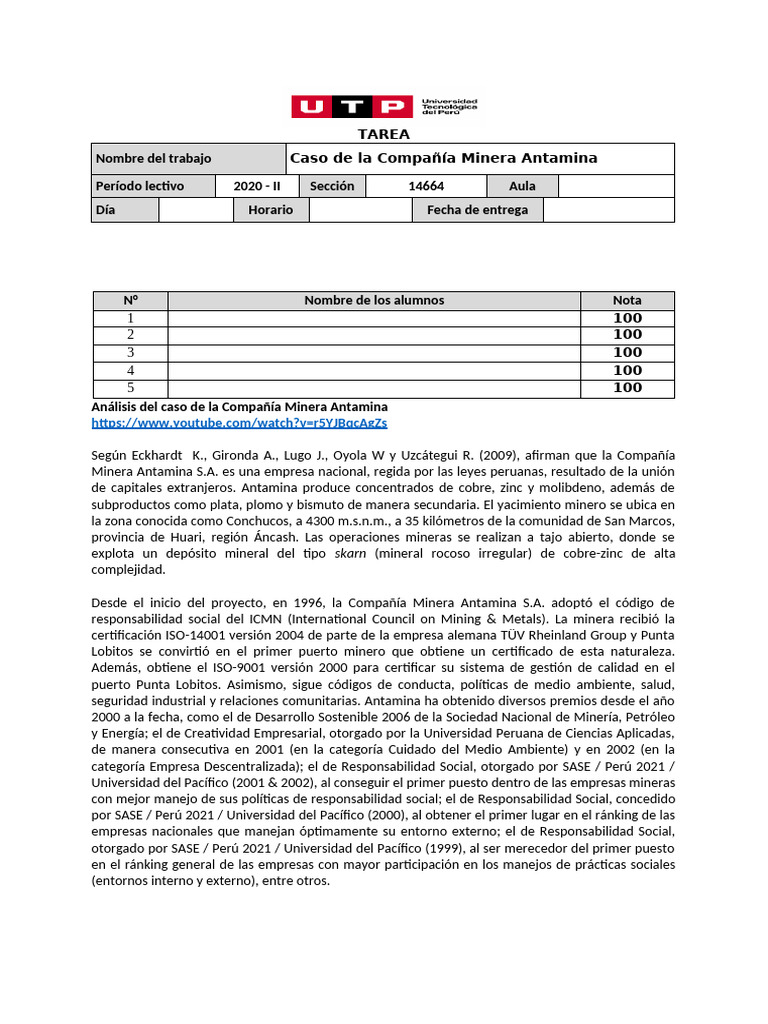 S05.s1 - EJERCICIO CGT-Compañia Minera Antamina | PDF