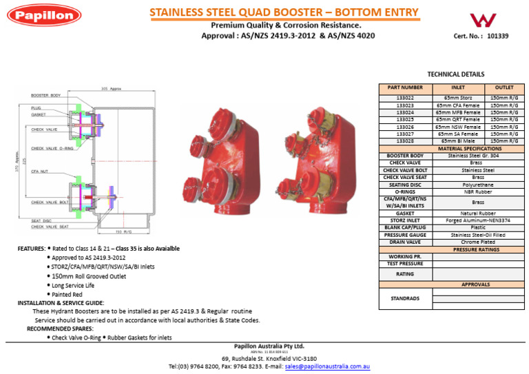 Quad Booster Bottom Entry | PDF