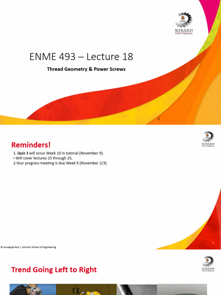 Lecture 18 - Thread Geometry & Power Screws | PDF
