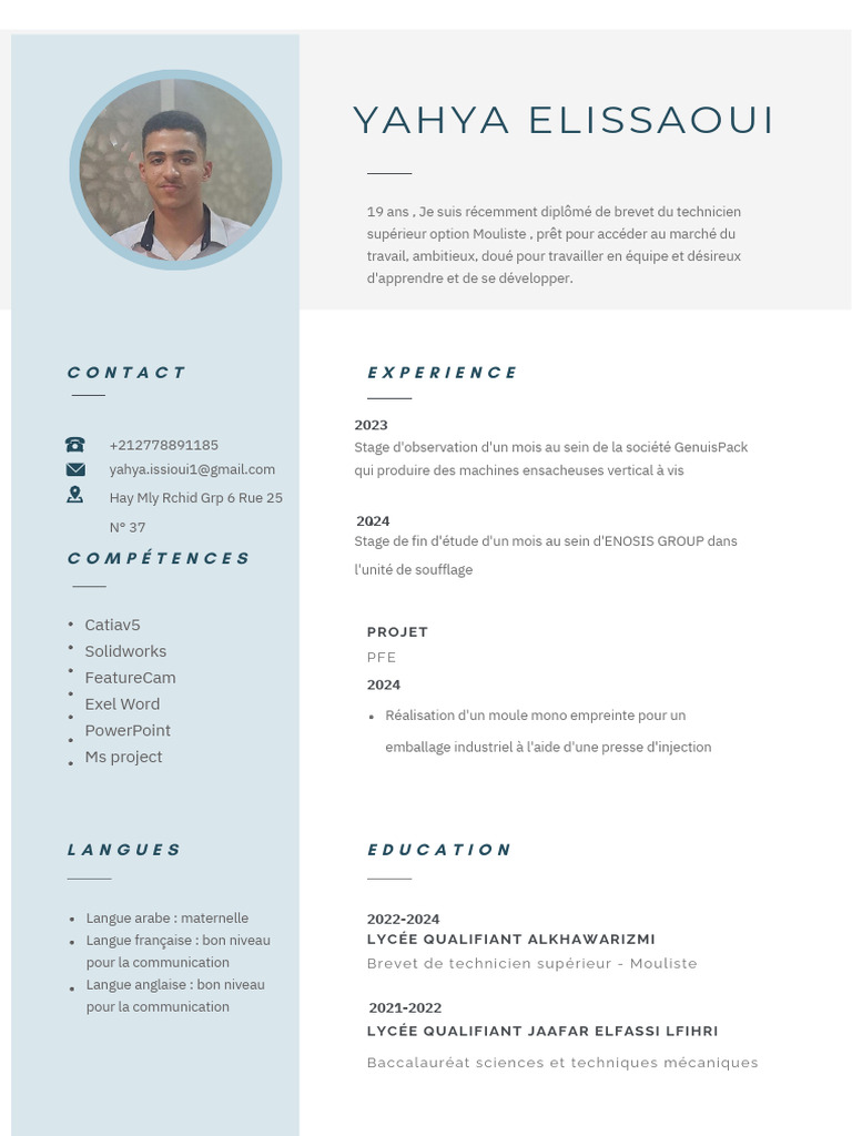 CV ELISSAOUI Yahya - PDF - 20240722 - 202137 - 0000 | PDF