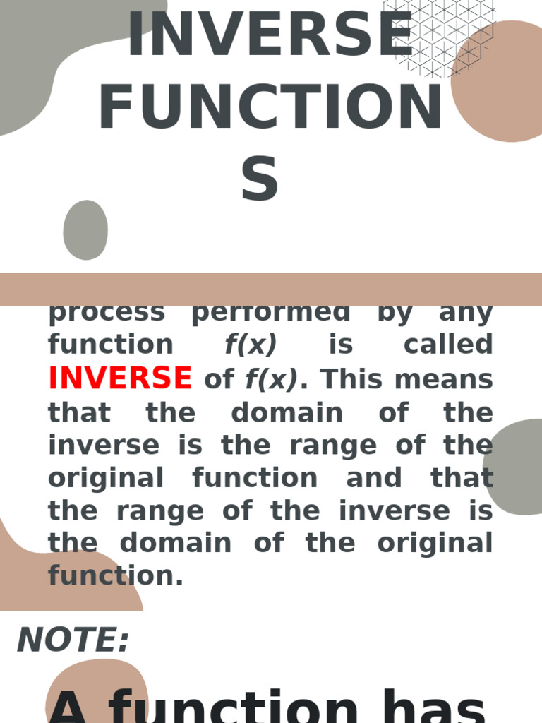 Inverse Functions | PDF