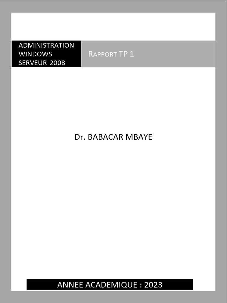 Rapport TP 1 | PDF