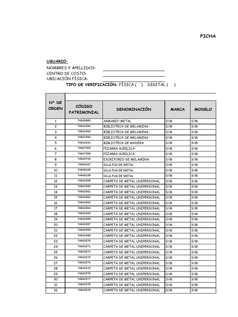 6to - Ficha de Levantamiento de Informacion | PDF