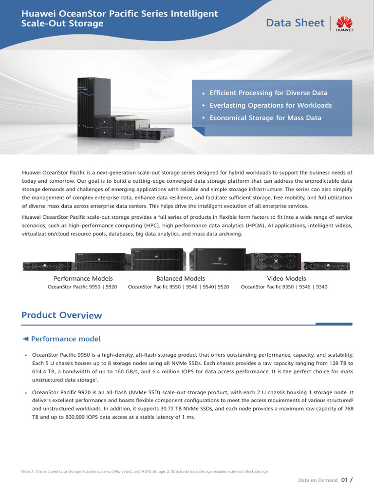 Huawei OceanStor Pacific Series Data Sheet (3) | PDF