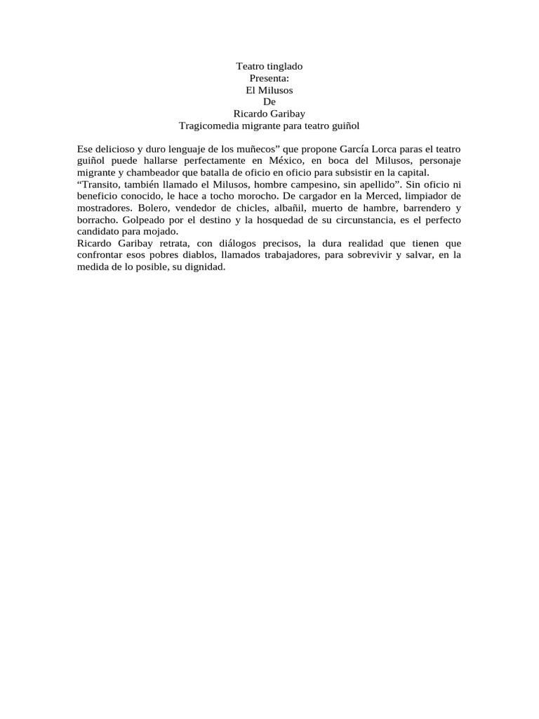 Milusos Sinopsis | PDF | Art