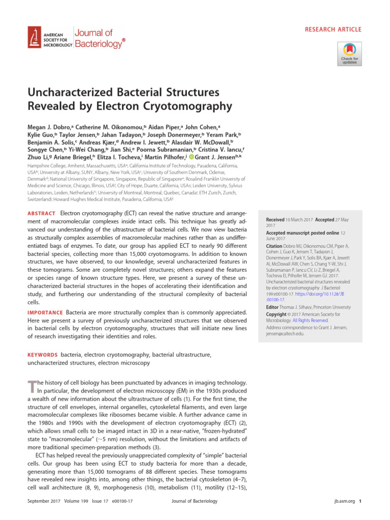Dobro Et Al 2017 Uncharacterized Bacterial Structures Revealed by ...