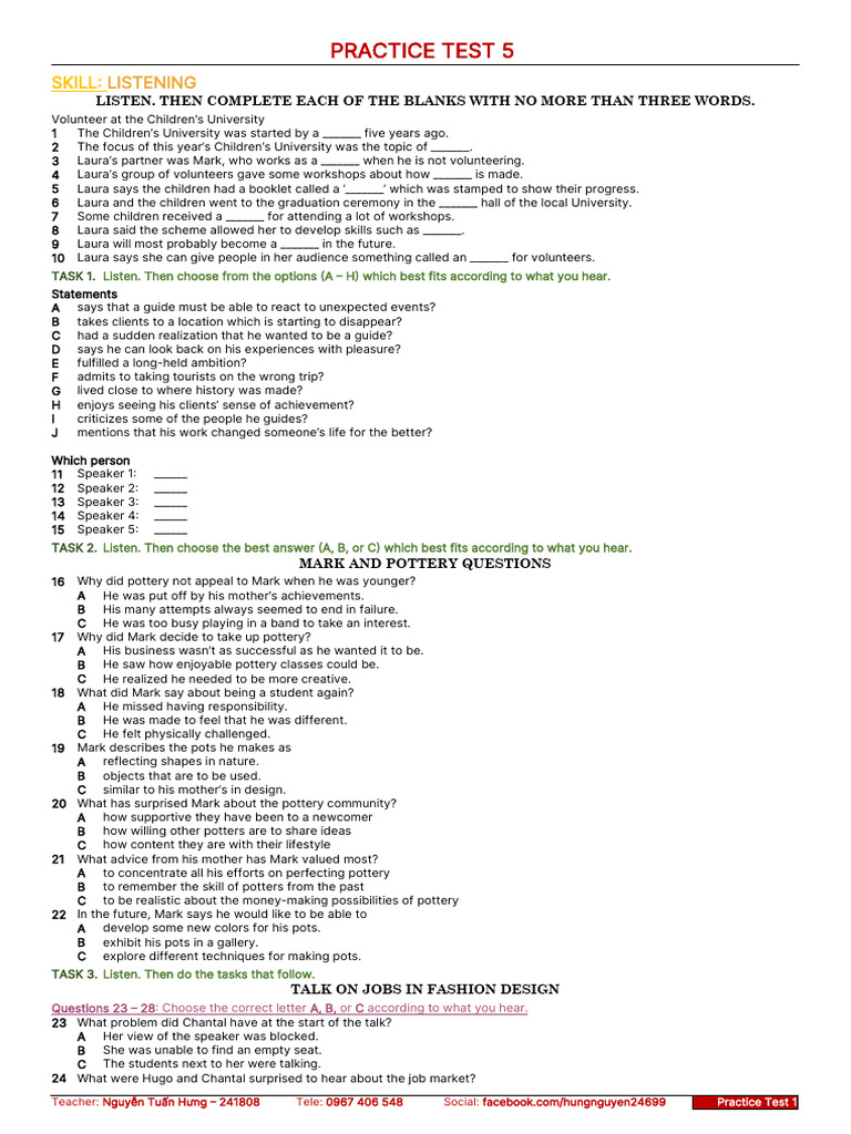 (B2+) Practice 5 | PDF