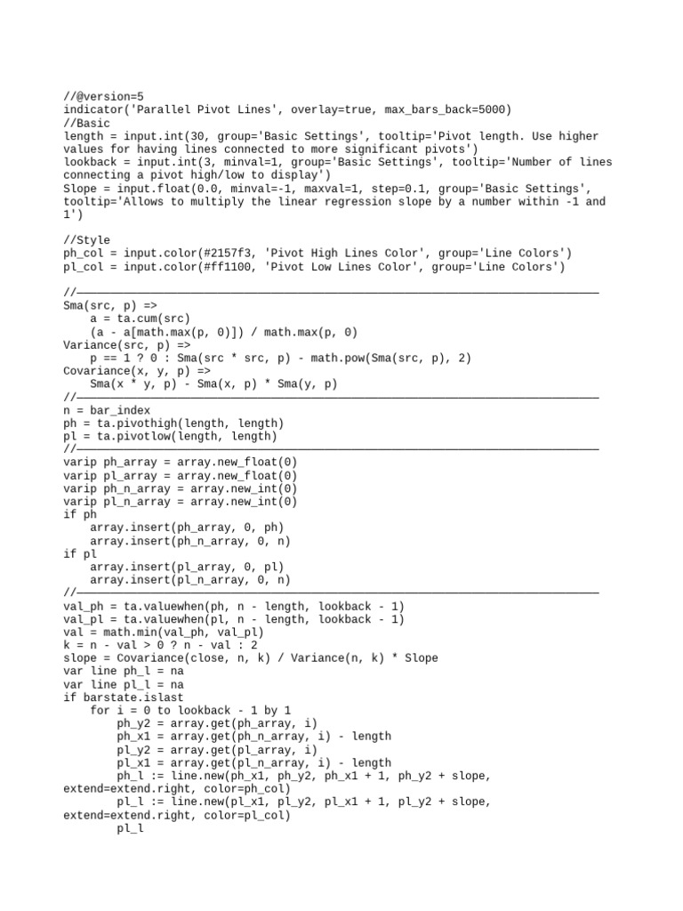 Parallel Pivot Lines | PDF
