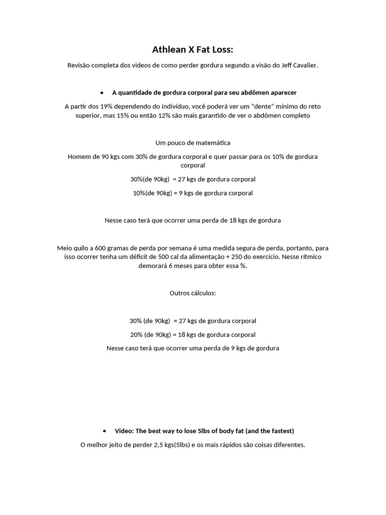 Athlean X Fat Loss | PDF