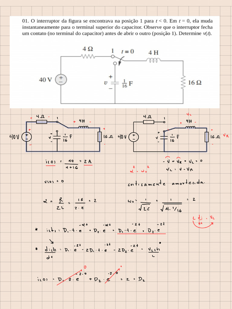 Resolução Lista de Circuitos RLC Luis Felipe Carneiro de Souza | PDF