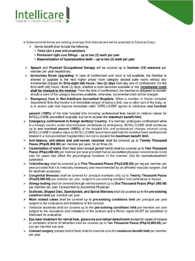 Intellicare Enhance Benefits | PDF