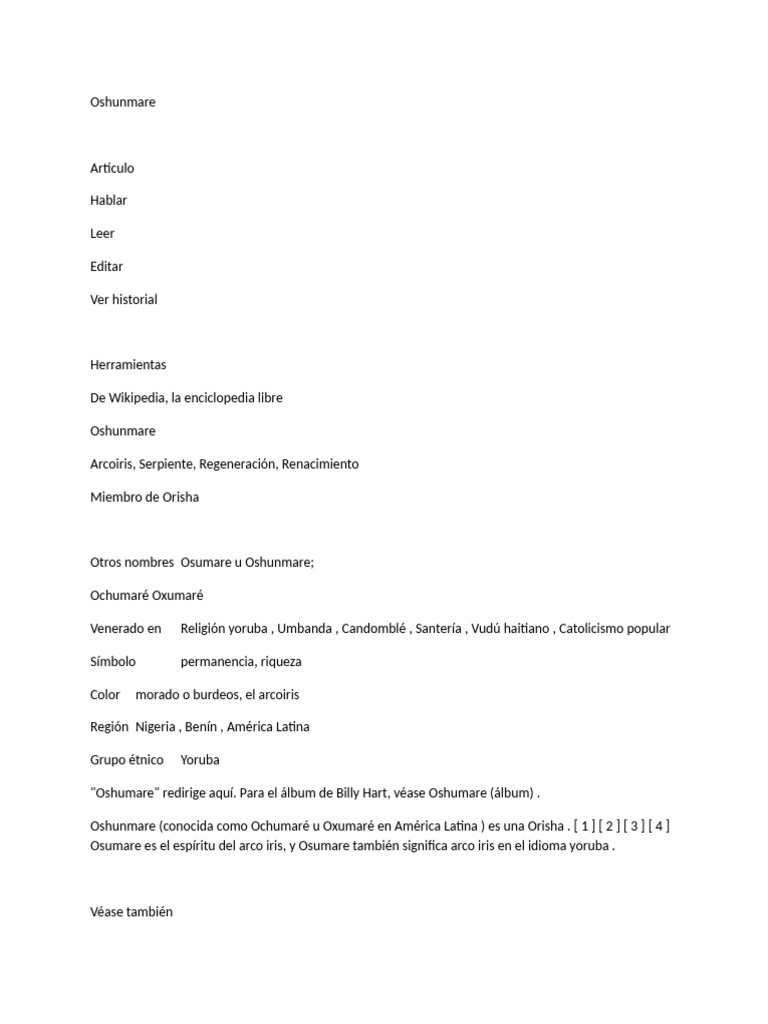 Oshumare | PDF