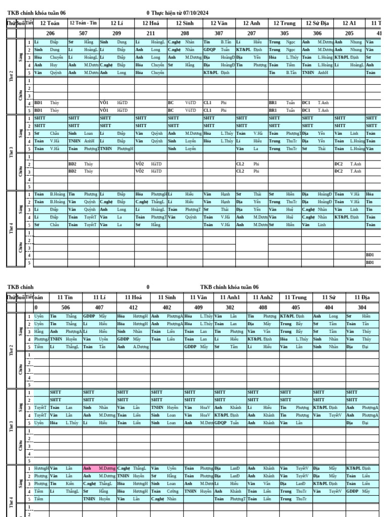 Tkb Tuần 6 Nh 24-25 - g | PDF