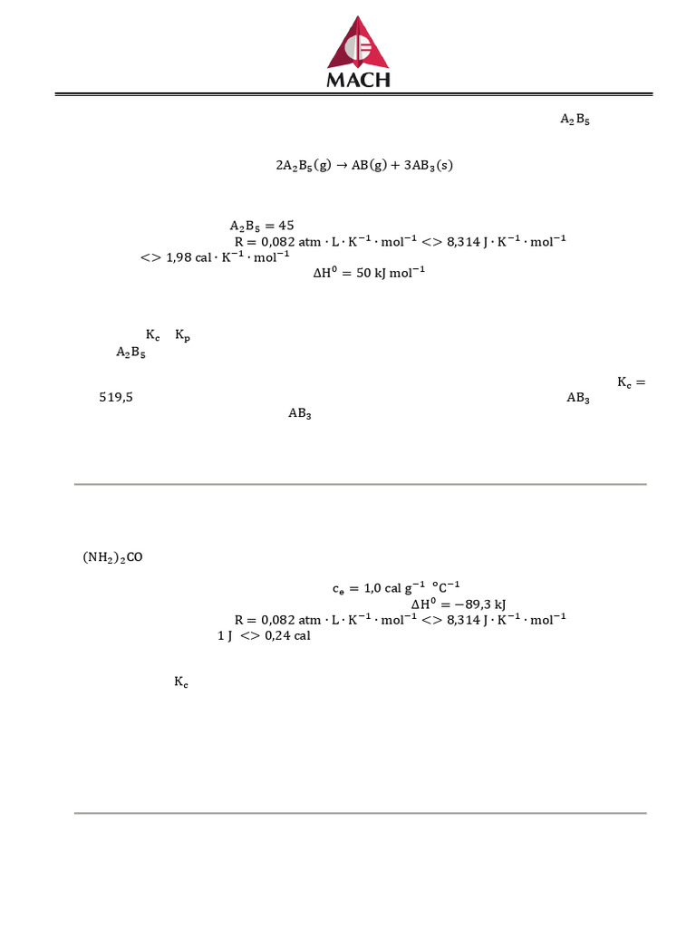 Tema 3. Equilibrio Químico MACH | PDF