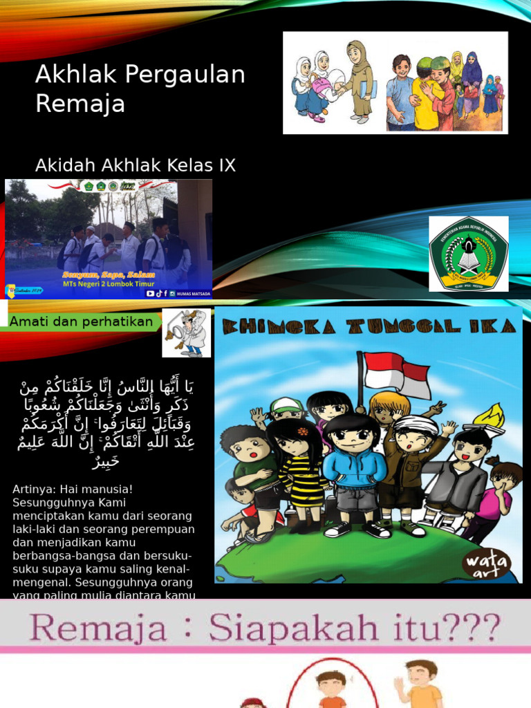 Bab 6 PPT Akhlak Pergaulan Remaja | PDF