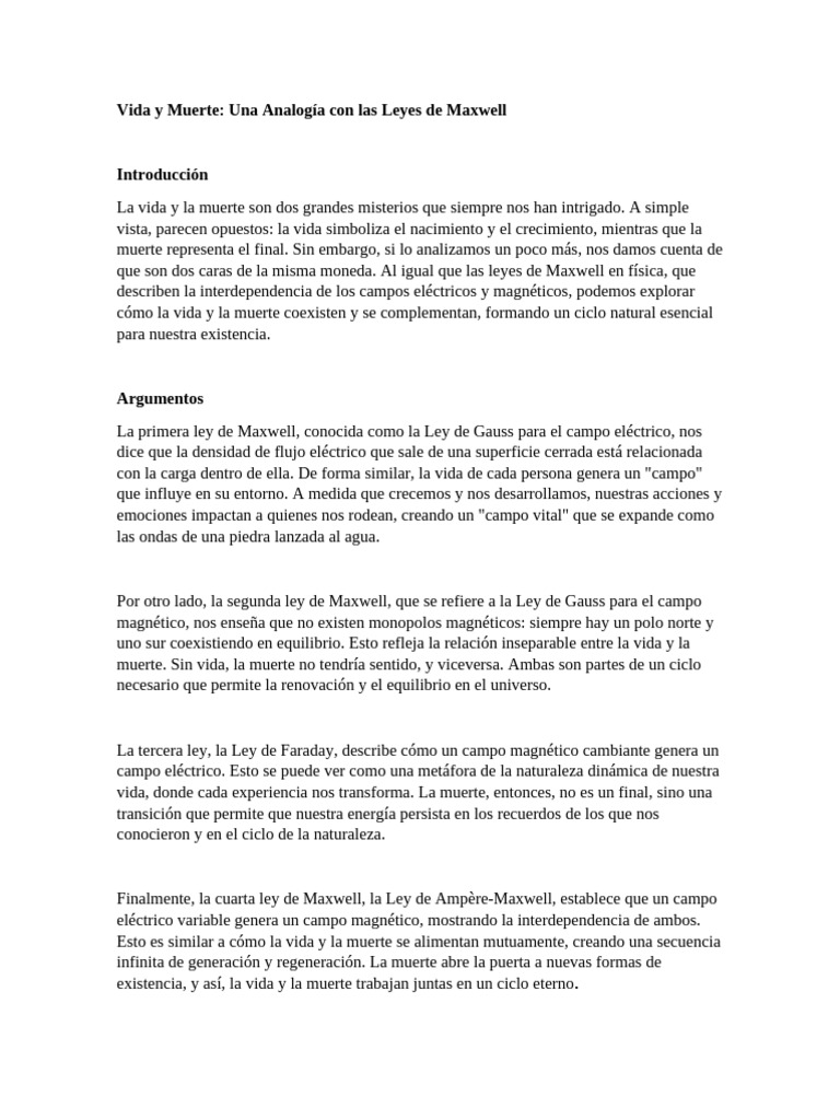 Vida y Muerte | PDF