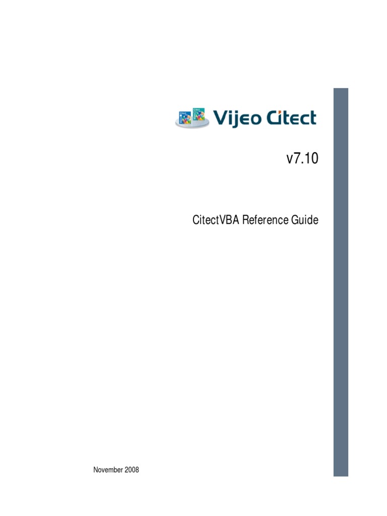 CitectVBA Reference Guide | PDF | Subroutine | Scope (Computer Science)