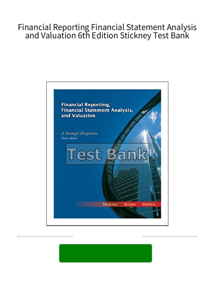 Financial Reporting Financial Statement Analysis and Valuation 6th ...