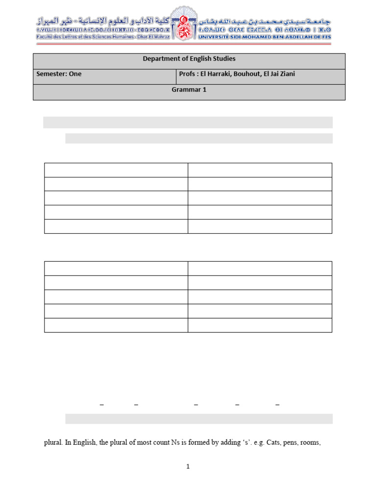 S1 Grammar 2024 | PDF