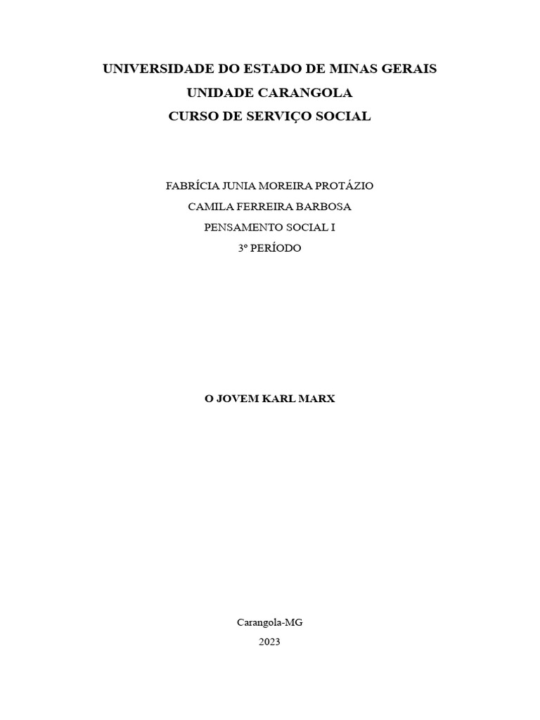 Artigo Karl Marx Fabrícia e Camila | PDF