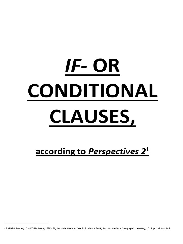 Understanding Conditional Clauses | PDF | Verb | Grammar