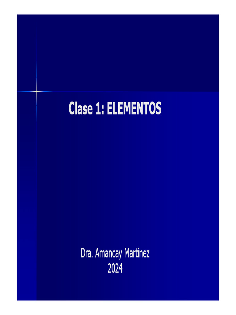 Clase 1 Elementos | PDF