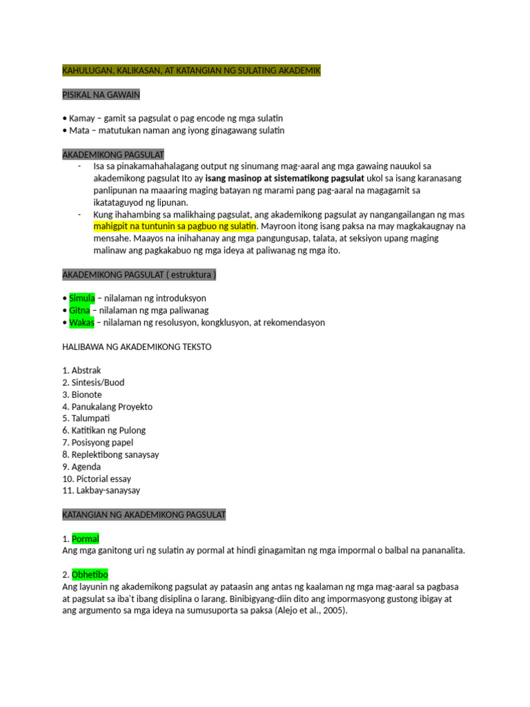 Isang Masinop at Sistematikong Pagsulat | PDF