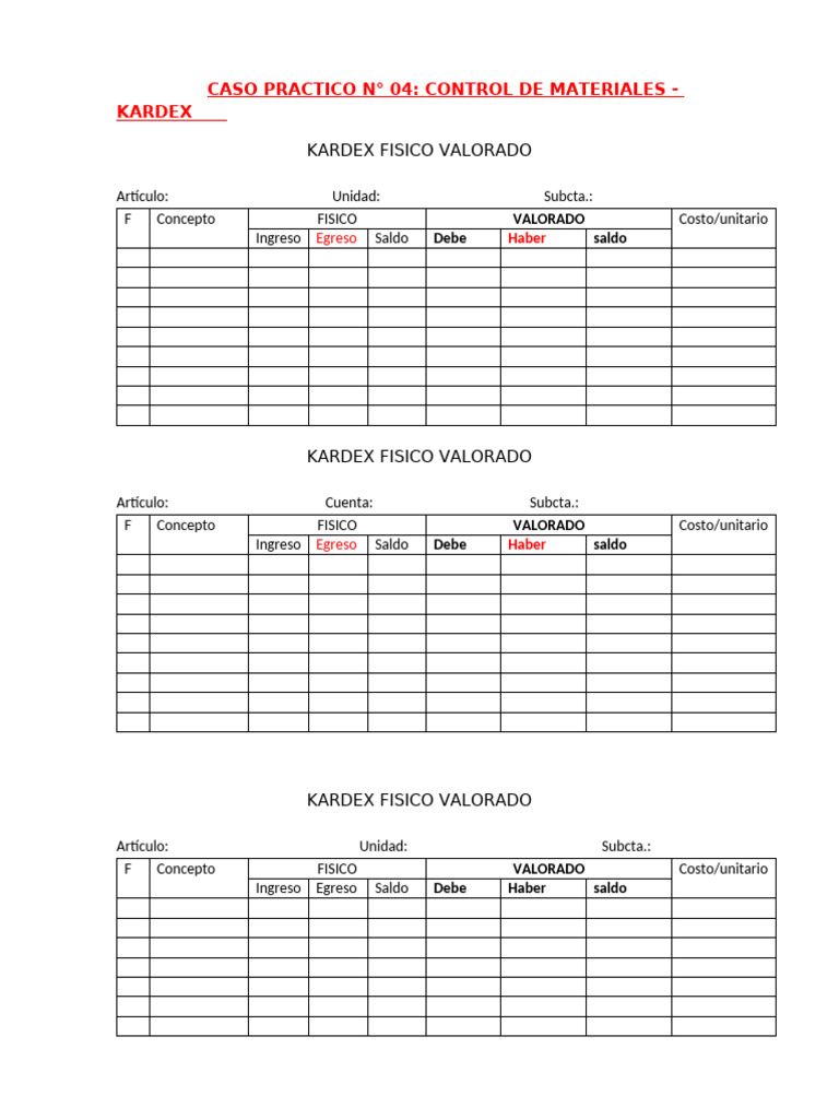 FORMATO KARDEX 2024 | PDF