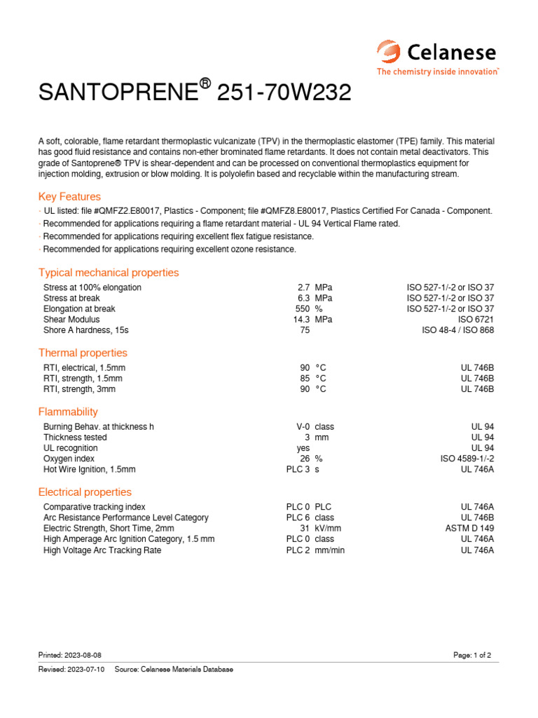 Santoprene 251-70 | PDF