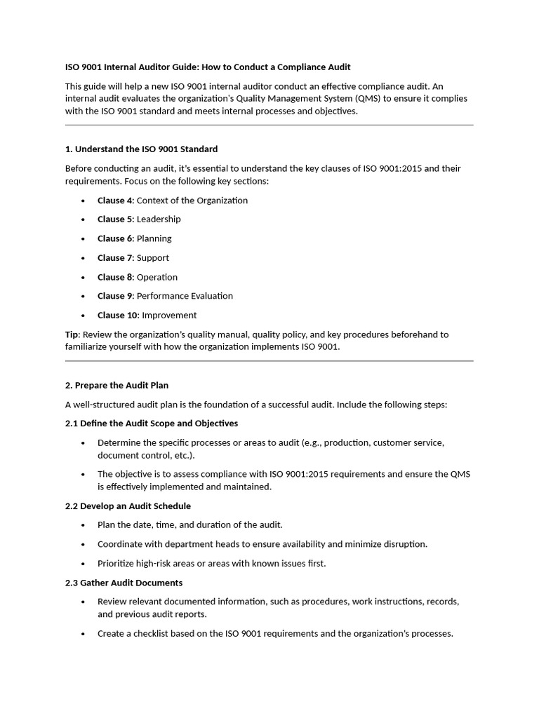 ISO 9001 Internal Audit Process Guide | PDF | Audit | Iso 9000