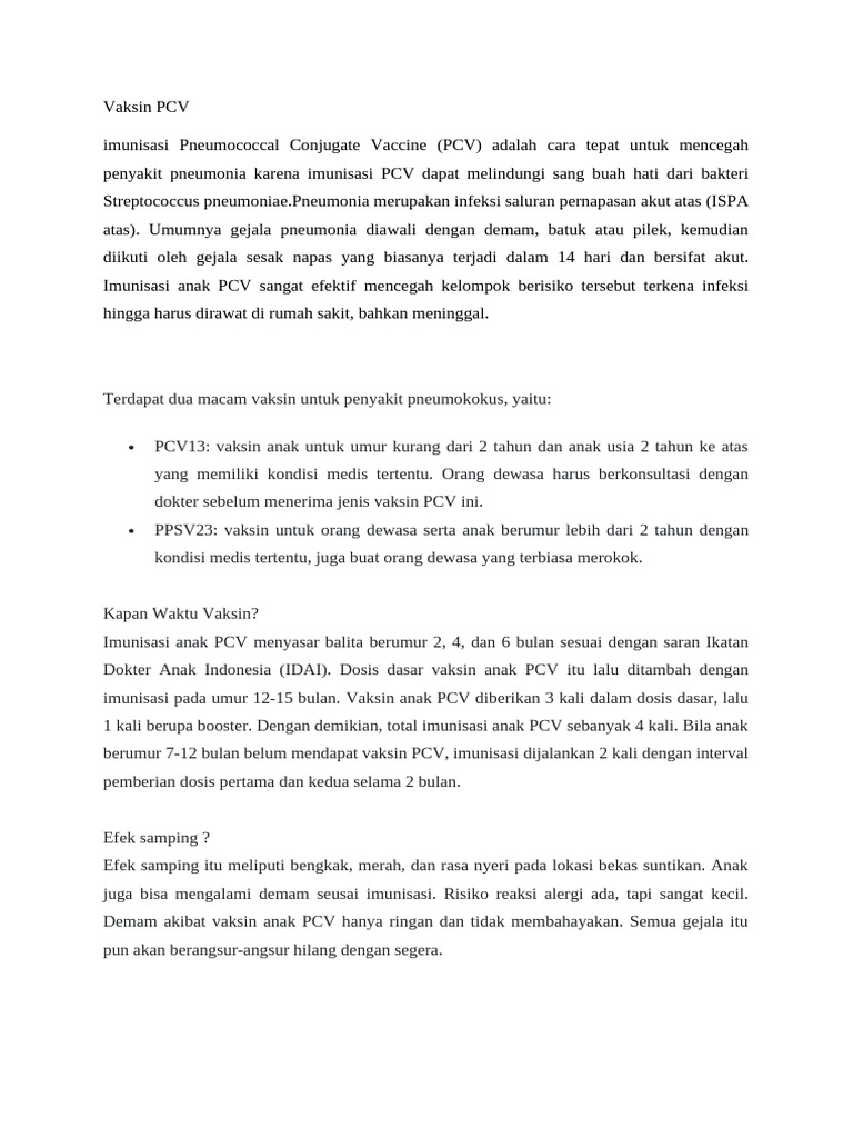 Vaksin PCV | PDF
