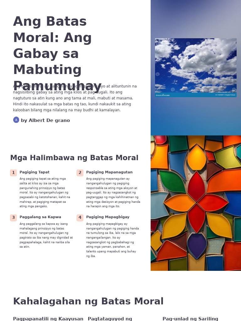 Ang Batas Moral Ang Gabay Sa Mabuting Pamumuhay | PDF